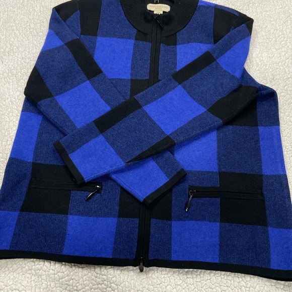 Appleseed's | Sweaters | Appleseeds Blue And Bulk Buffalo Check Zip ...
